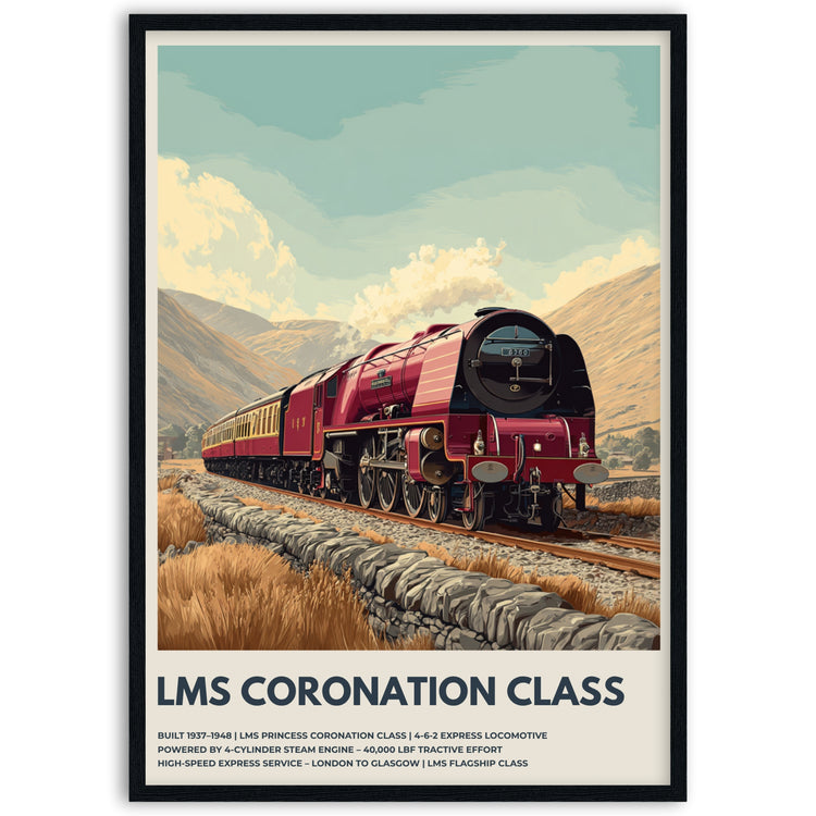 LMS Coronation Class Poster | Duchess Class Steam Train Print | Railway ...